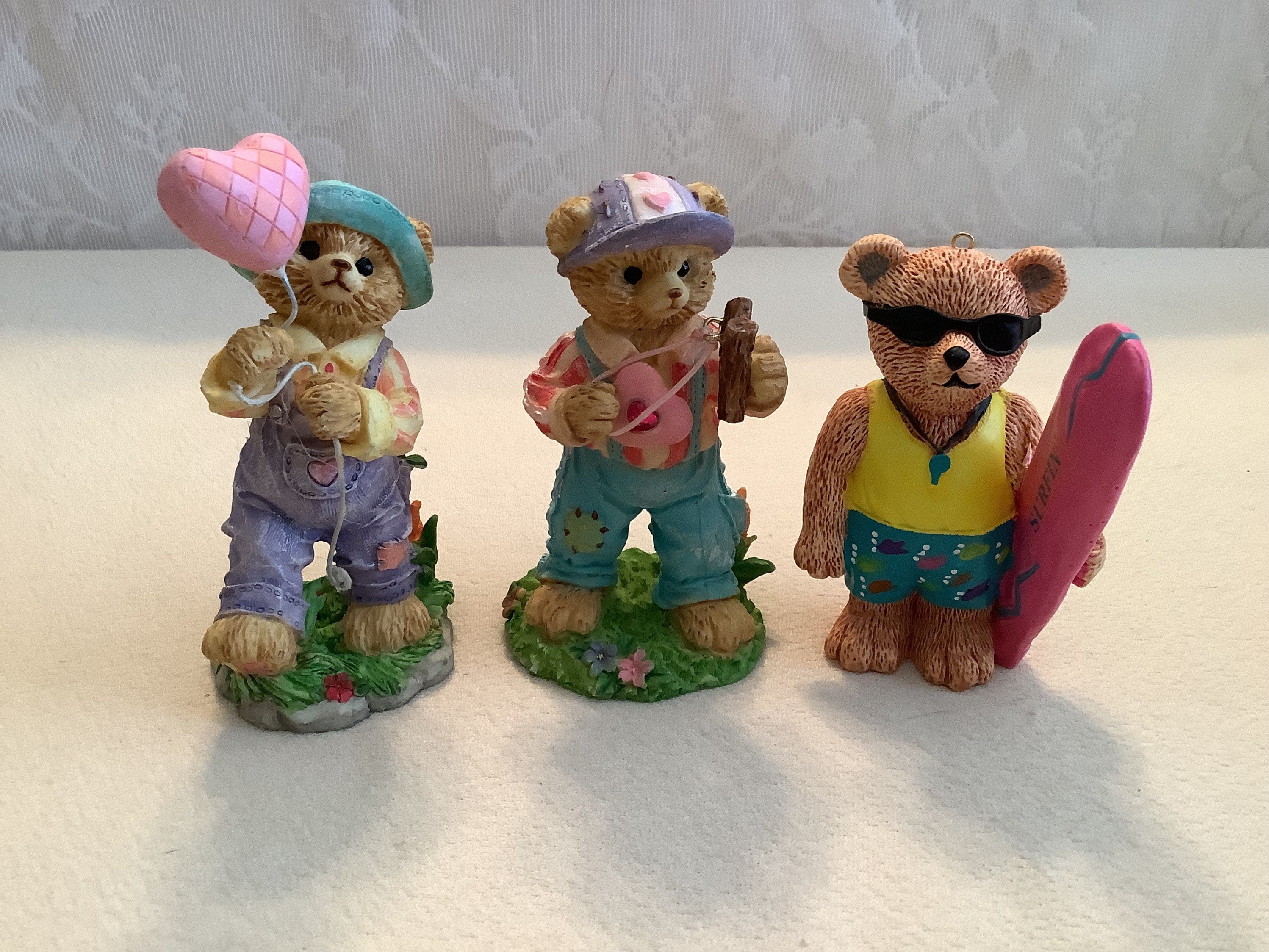 Bear Figurine Collectors Collection of 3 Resin Bear - Etsy