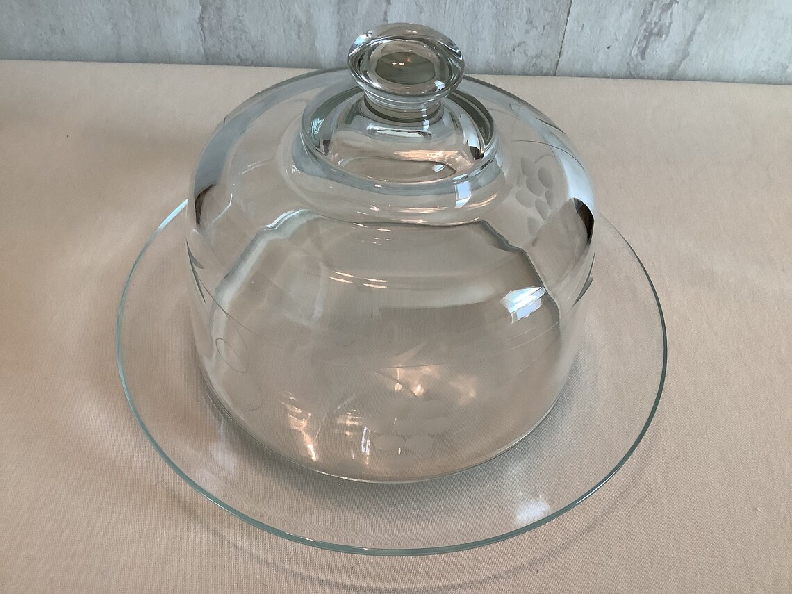 Vintage Princess House Heritage Collection Clear Glass Cheese or Small ...