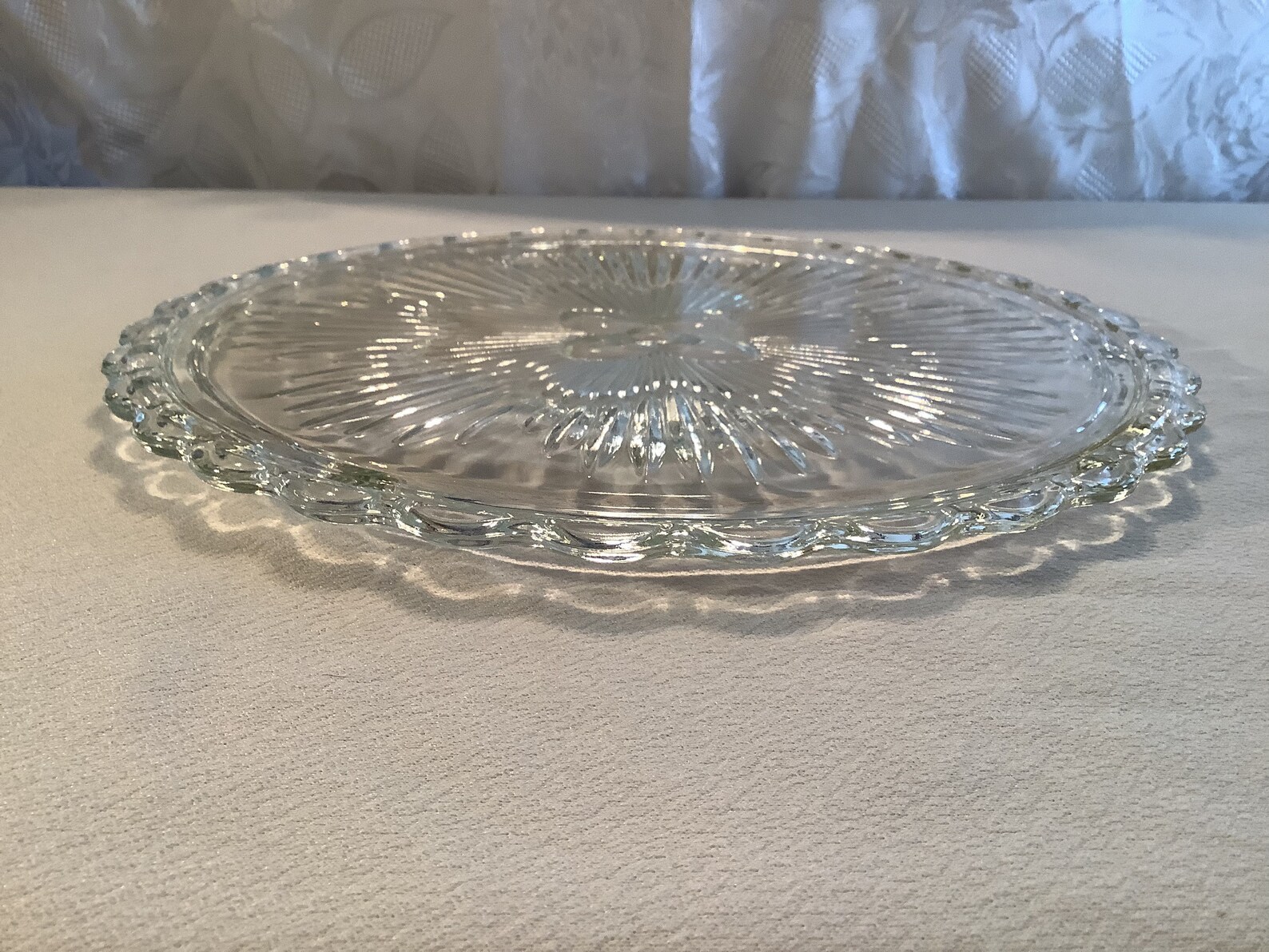 Vintage Princess House Heritage Pattern Footed Clear Glass Cake or ...
