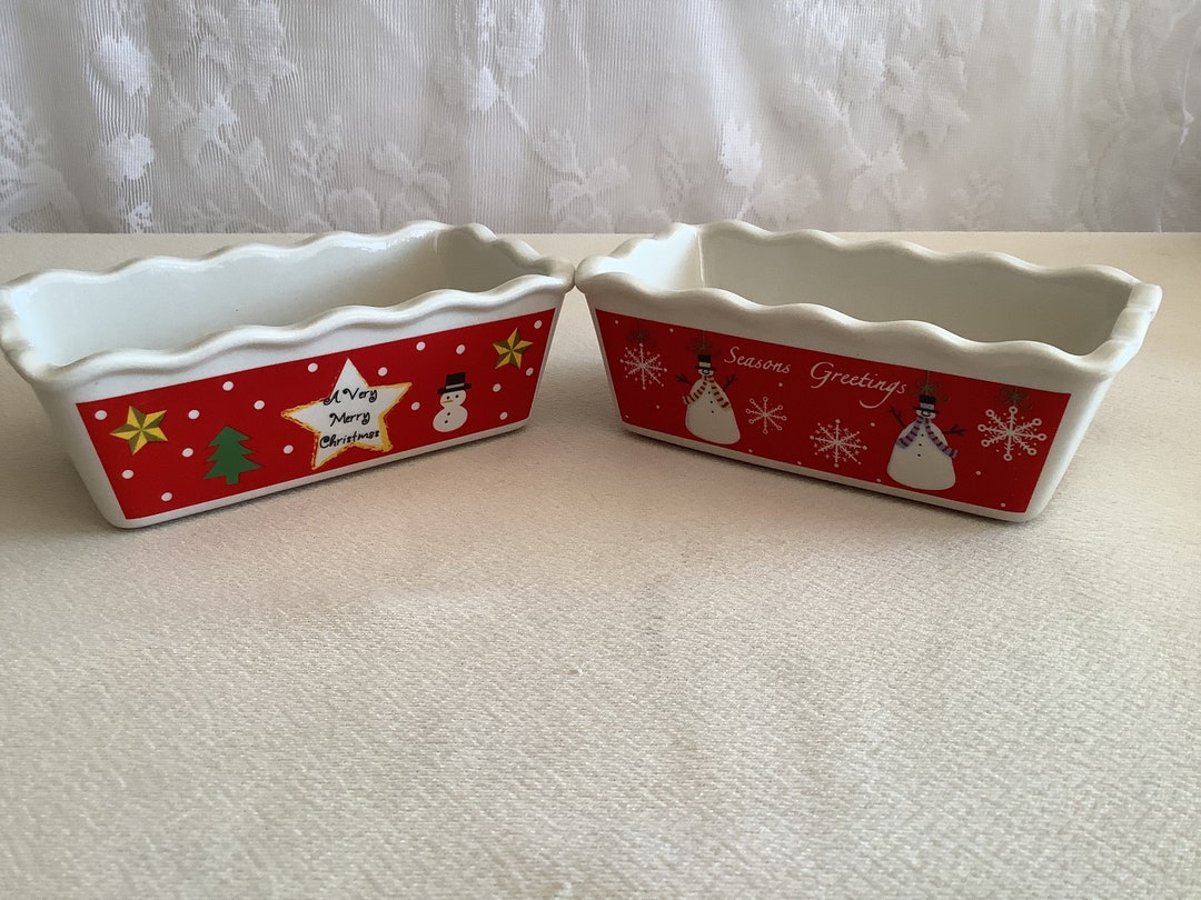 Vintage Le Gourmet Chef White Ceramic Mini Loaf Baking Pan in Christmas ...