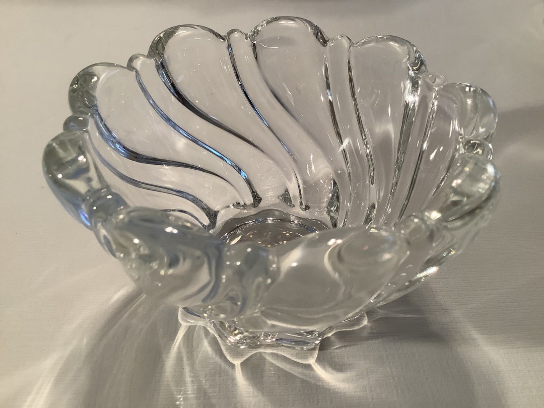 Vintage Mikasa Germany Peppermint Swirl Pattern Clear Crystal Candy or ...