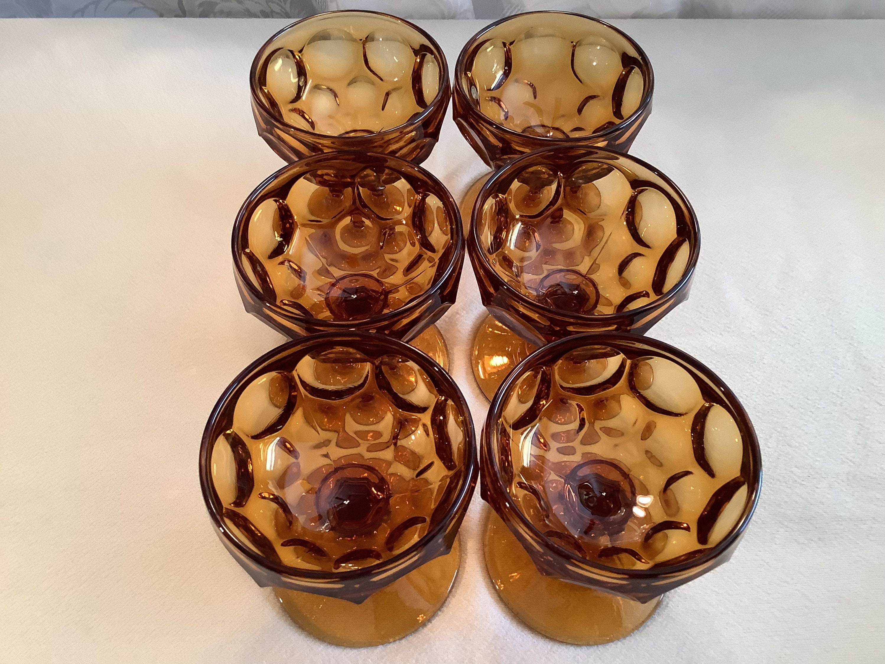 Vintage Imperial Glass Ohio USA Set of 6pc Amber Glass Provincial ...