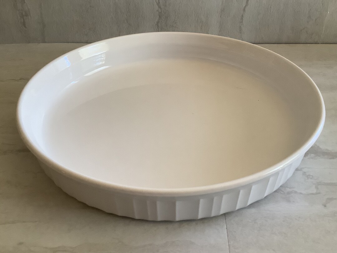 Vintage Corning Ware French White Pattern Quiche Baking or Casserole ...