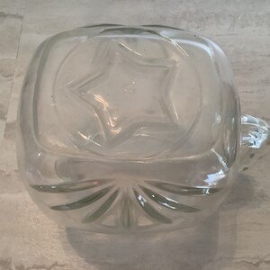Vintage Federal Glass Clear Glass Square Shaped Pitcher With Starburst ...
