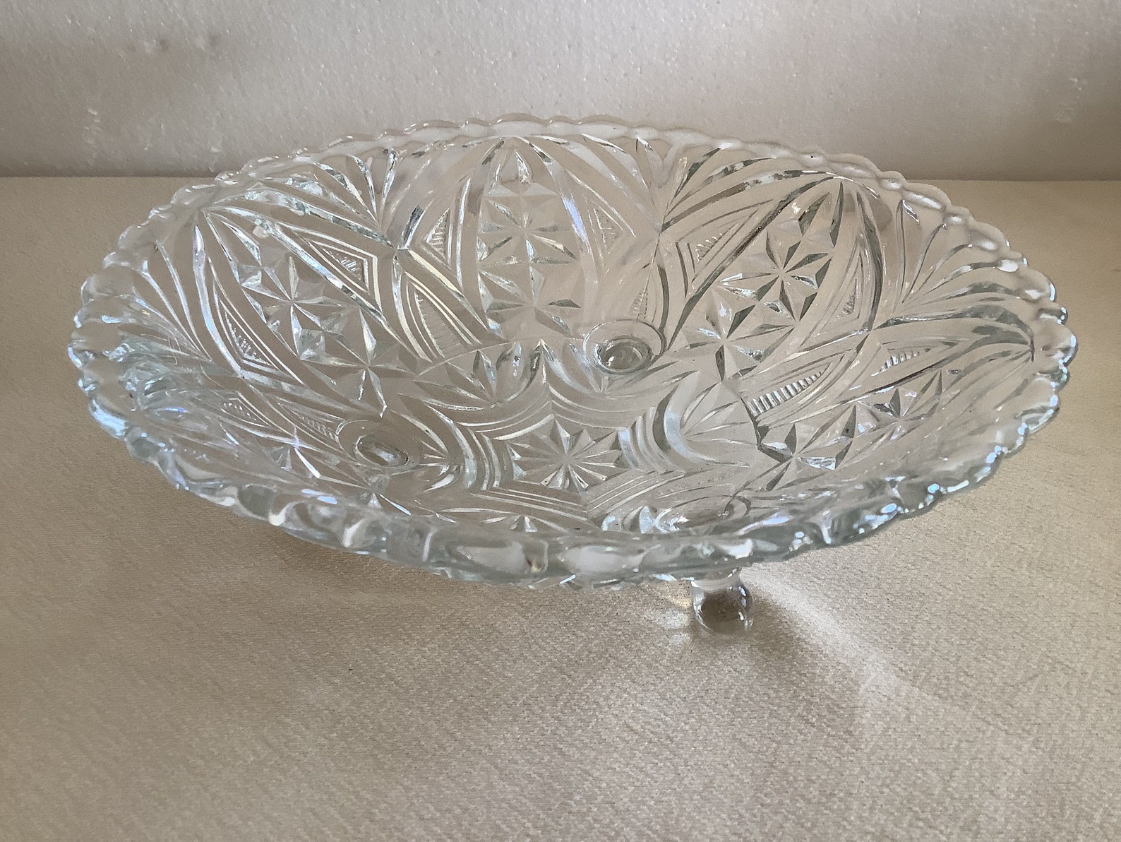 Vintage Anchor Hocking AHC26 Pattern Clear Pressed Glass 3 | Etsy