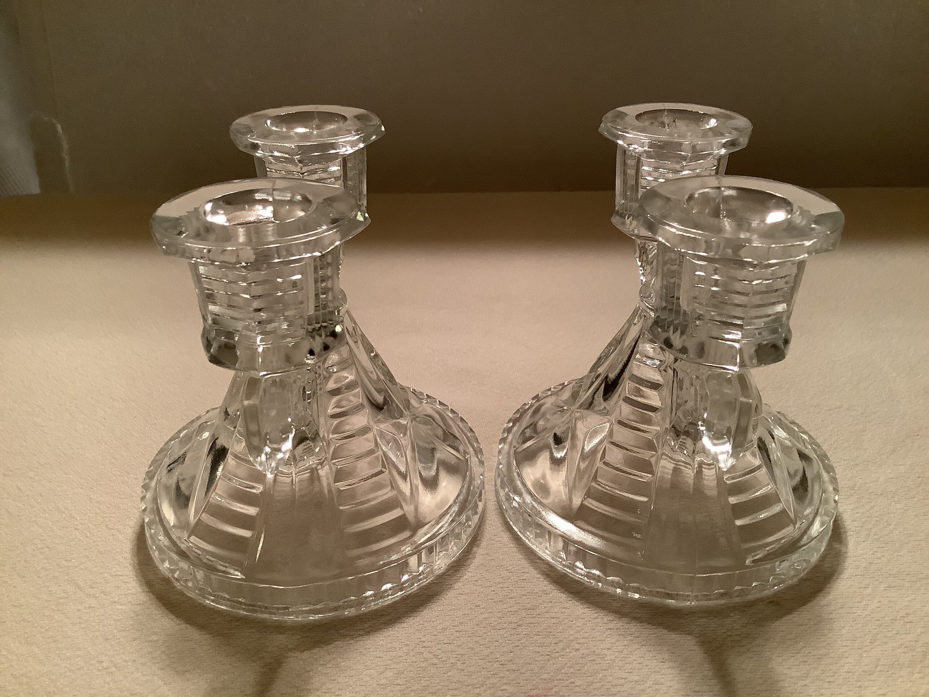Vintage Federal Glass Company Wigwam Clear Pattern Clear Glass Double ...