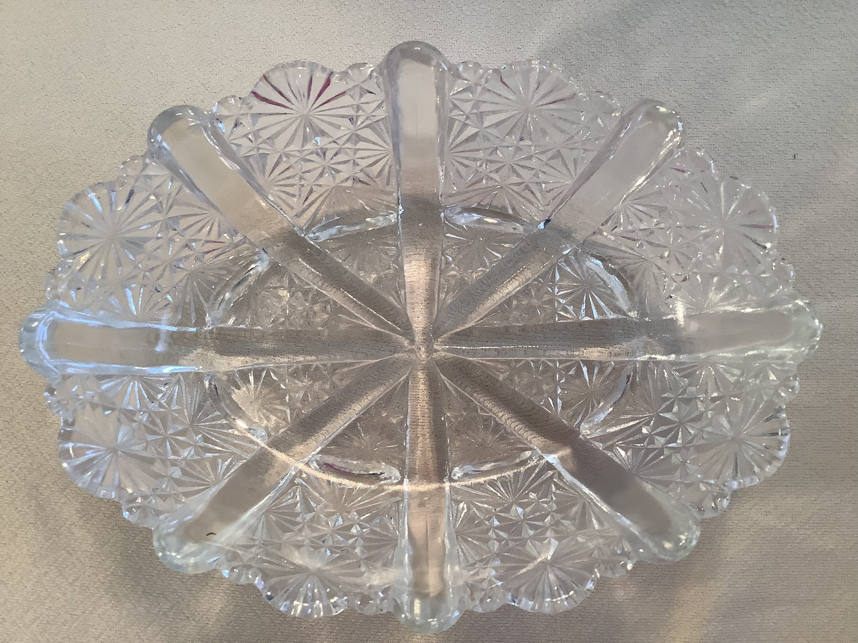 Vintage Fenton Glass Daisy and Button Clear Pattern Oval - Etsy