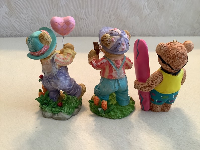 Bear Figurine Collectors Collection of 3 Resin Bear - Etsy