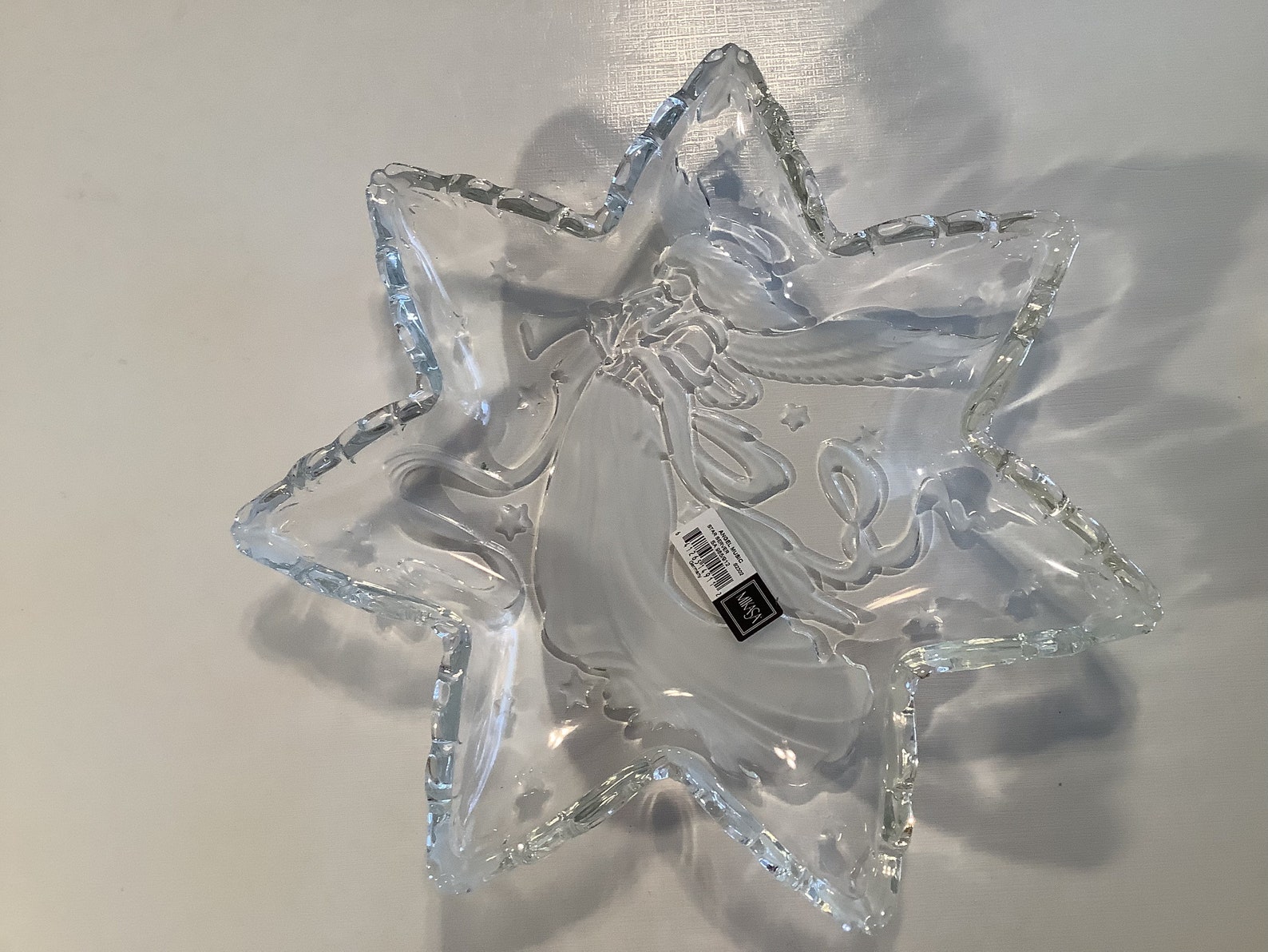 Vintage Mikasa Germany Holiday Tradition Angel Music Star Pattern Clear ...