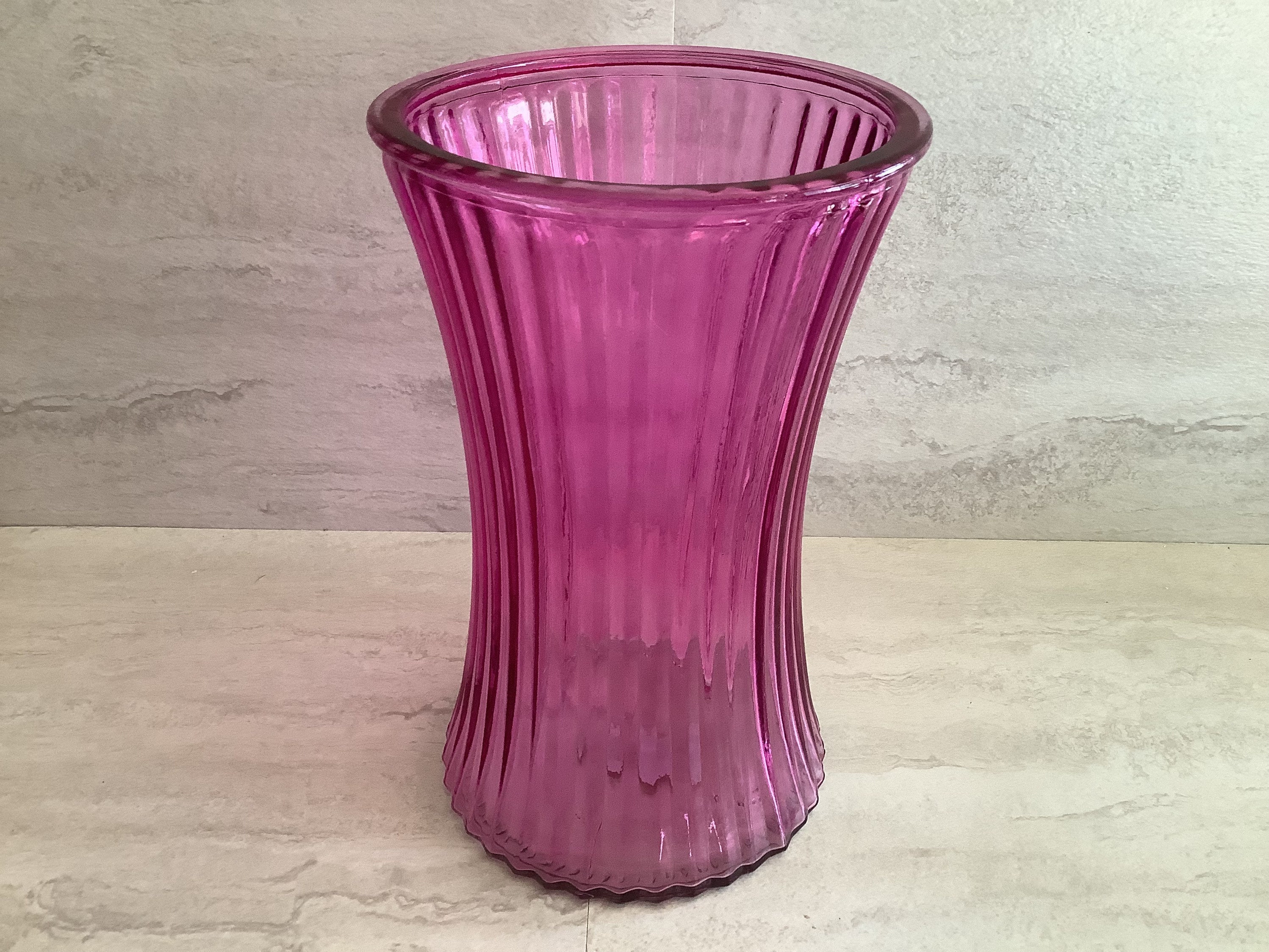 Vintage Luv Imports Pink Glass Flower Vase With a Flared Edge - Etsy