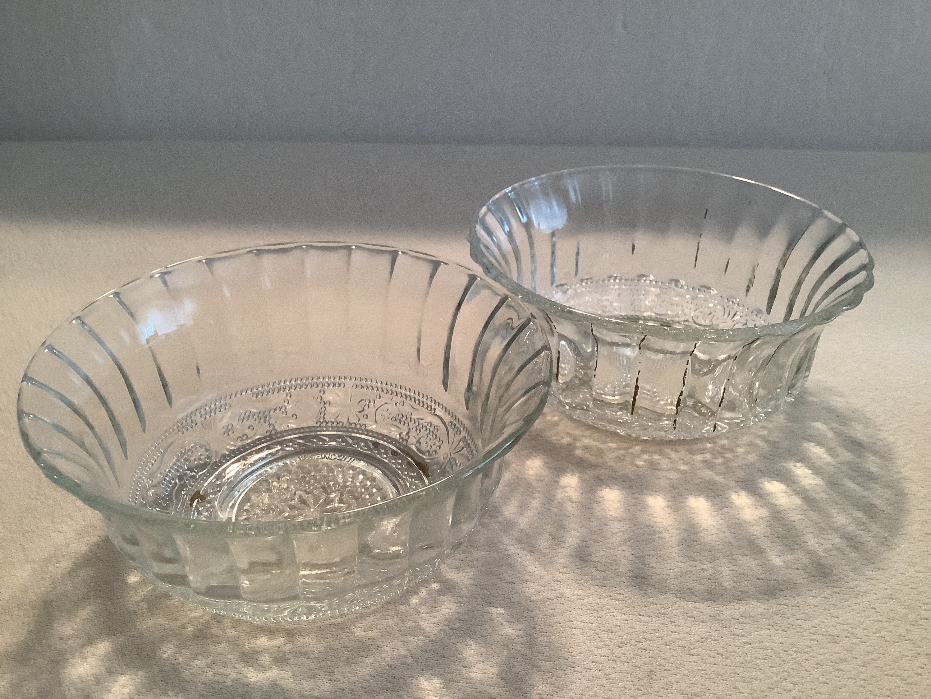KIG Indonesia Vintage Clear Glass Divided Dish with embossed fruits and ...