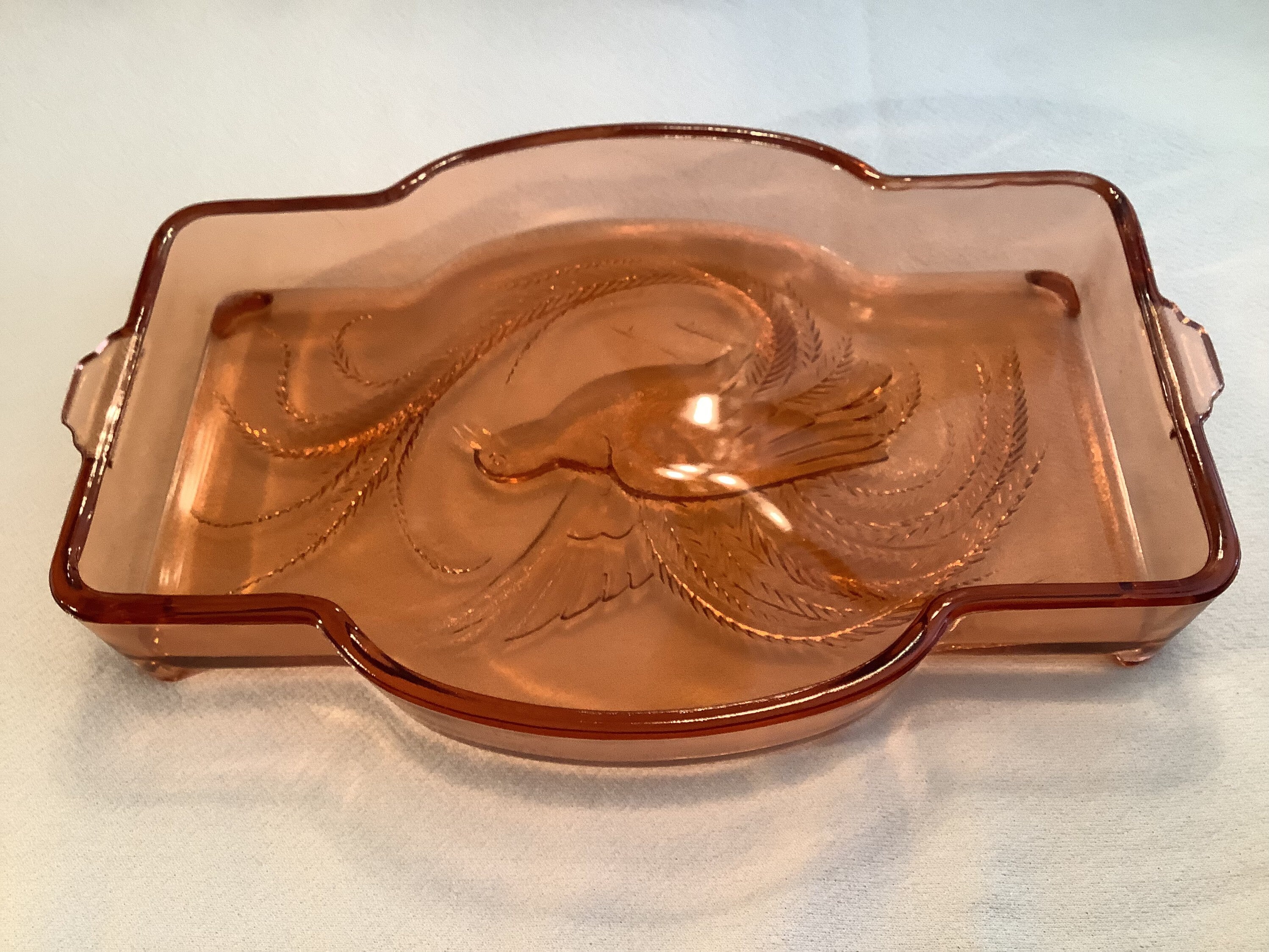 Vintage Indiana Glass Bird of Paradise Pattern Tiara Exclusives Animals ...