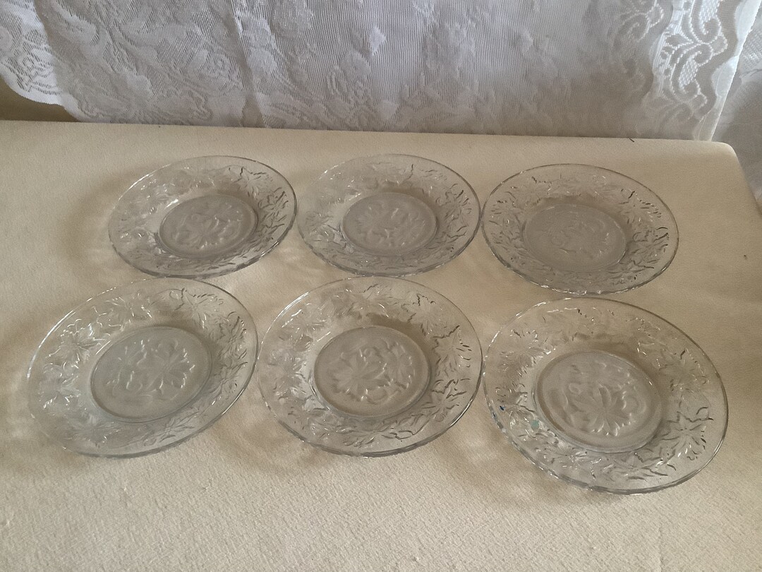 Vintage Princess House Fantasia Pattern Clear Glass Dessert Plate or ...