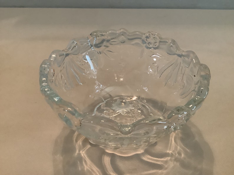 Vintage Mikasa Angelica Pattern Heart Shaped Clear Glass Candy Dish ...