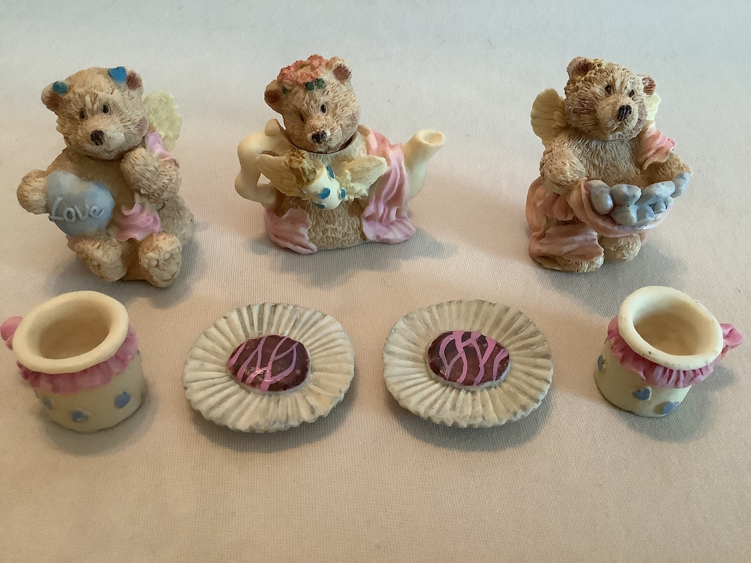 Vintage Miniature Teddy Bear Tea Set. - Etsy
