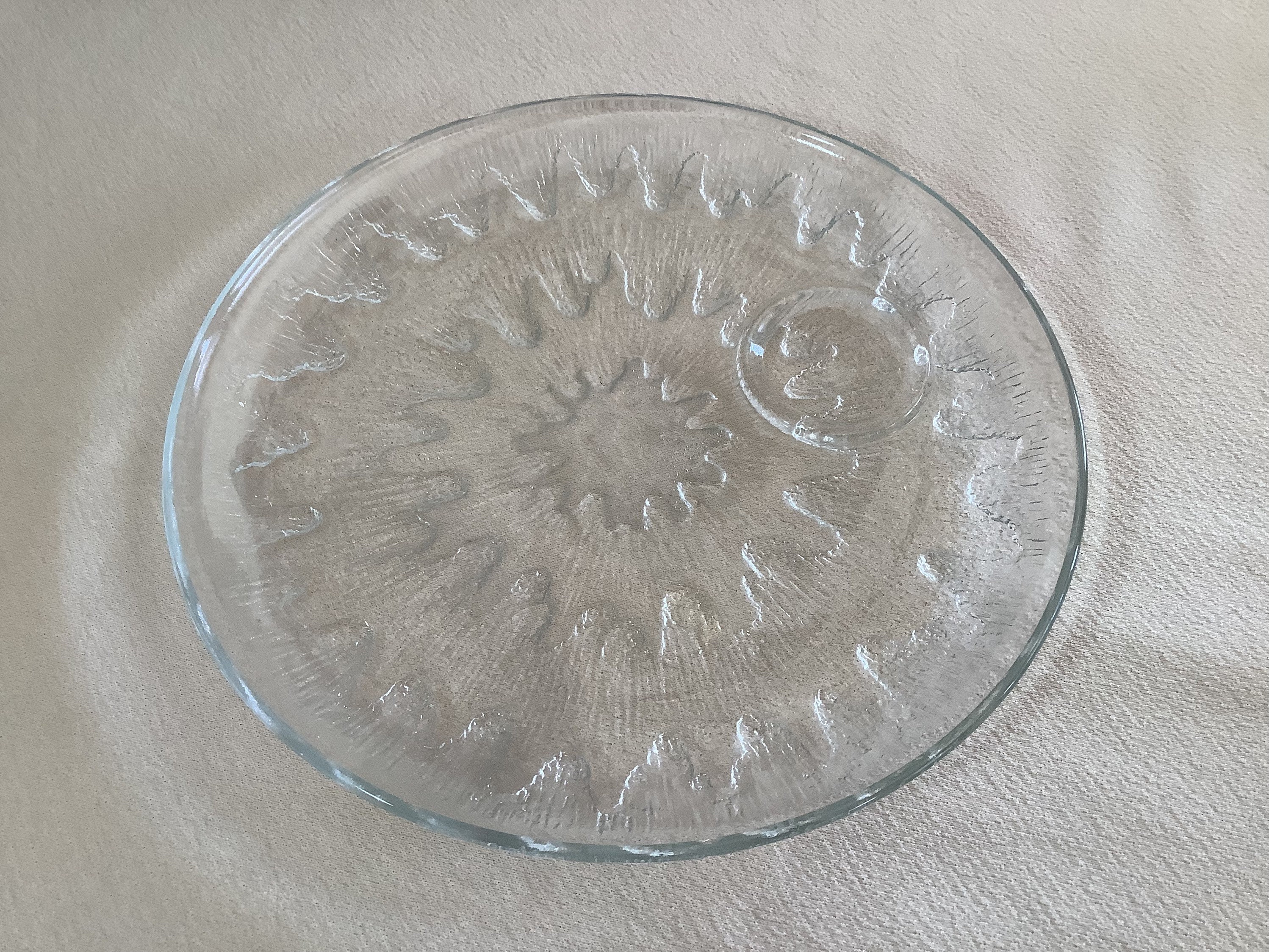 Vintage Indiana Glass Sunburst Pattern Clear Glass Snack Plate - Etsy