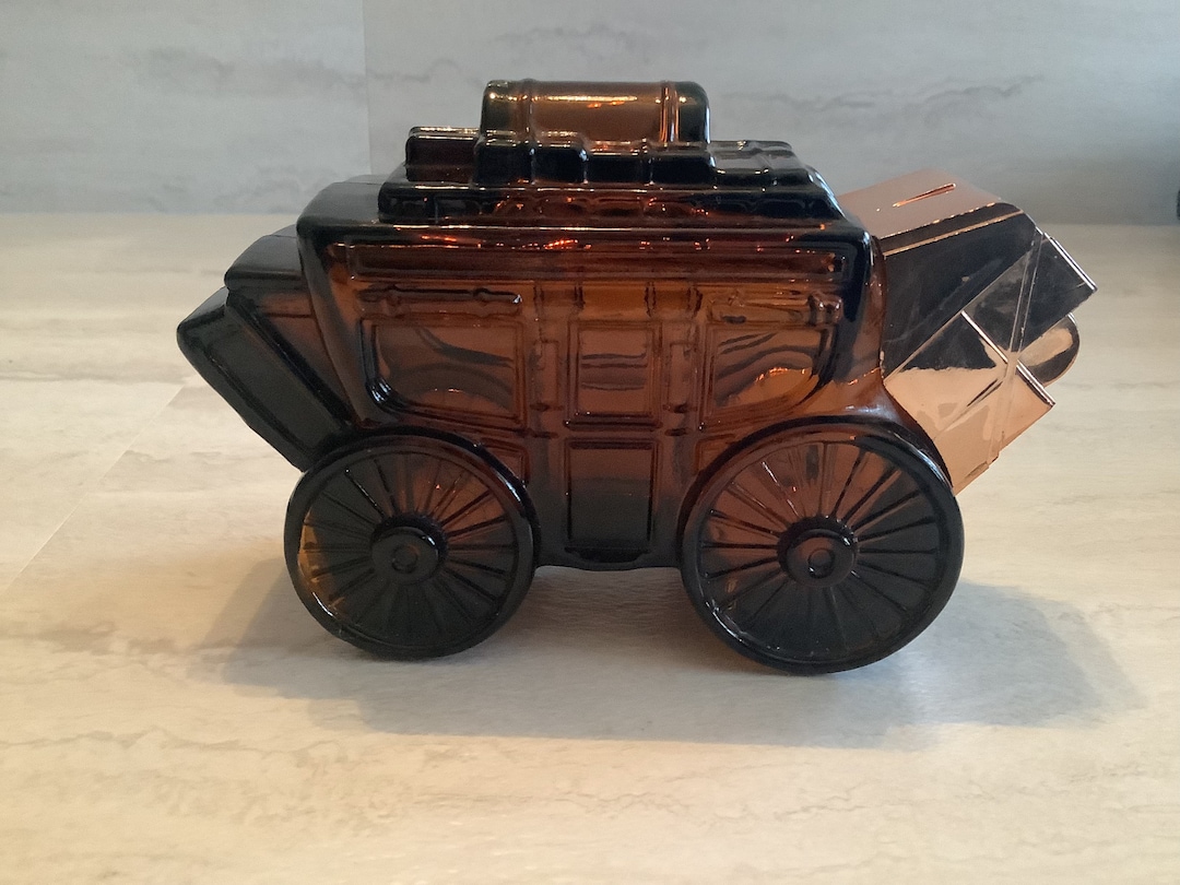 Vintage Avon Products, Inc. Stagecoach Brown Glass Stagecoach Shaped ...
