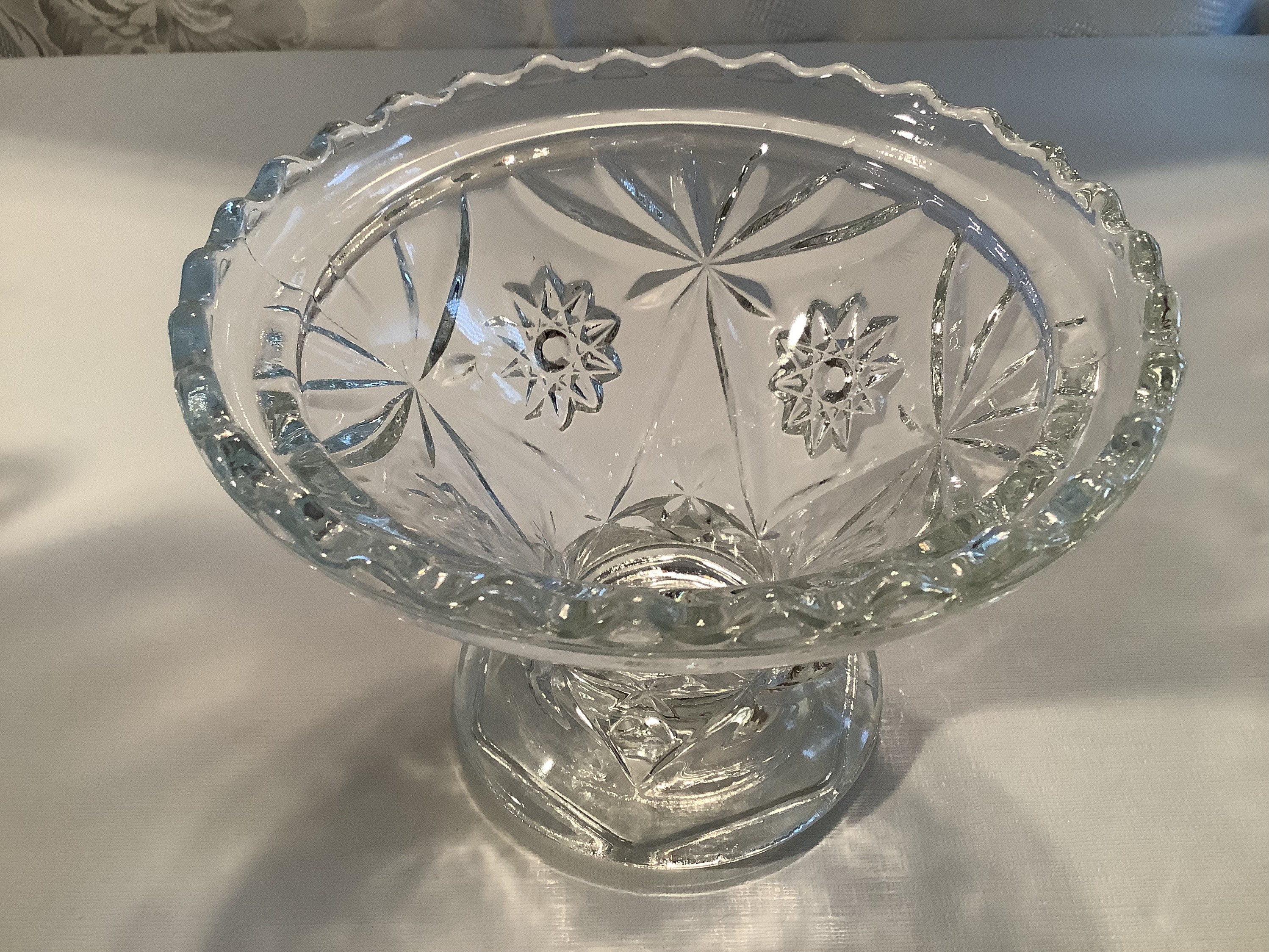 Vintage Anchor Hocking Prescut Clear Star of David Pattern Clear Glass ...
