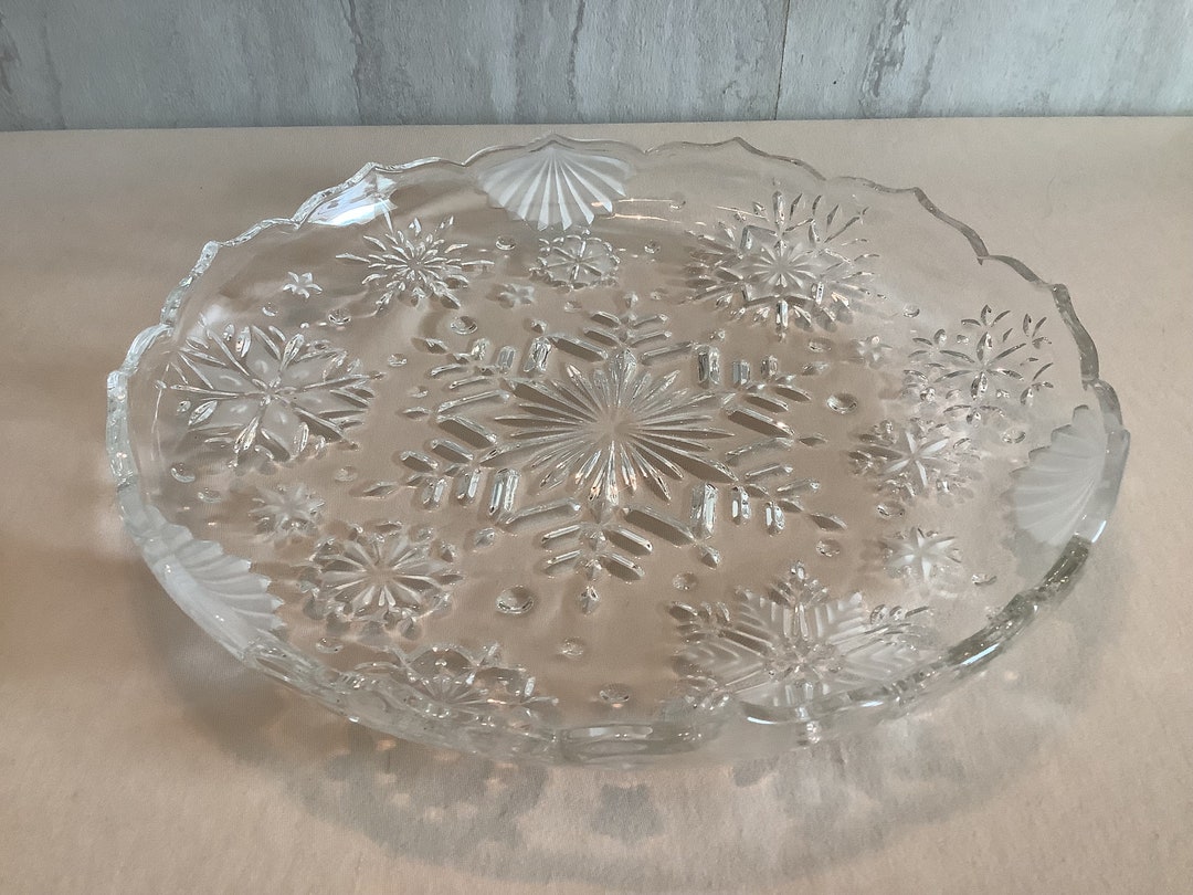 Vintage Mikasa Germany Snowflake Wy960 Pattern Clear and Frosted Glass ...