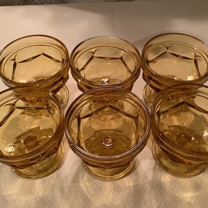 Vintage Anchor Hocking Fairfield Amber Pattern Low Sherbet. Pressed ...