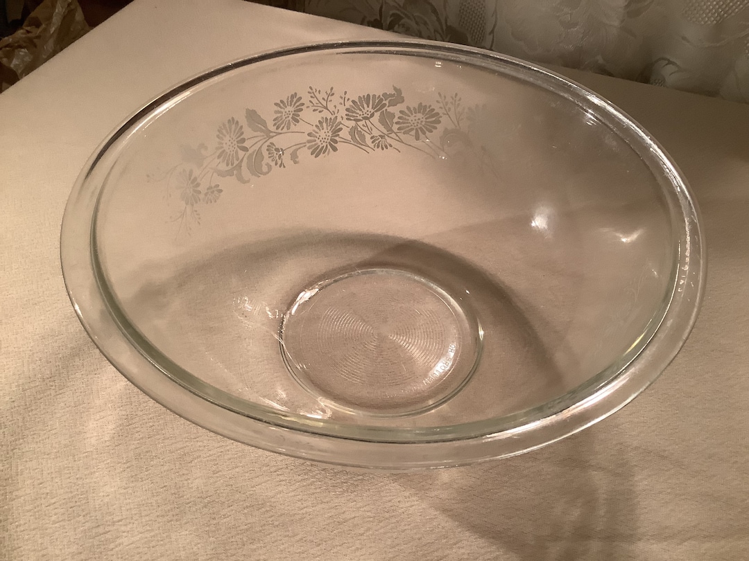 Vintage Pyrex Colonial Mist Pattern 2 1/2 Quart Mixing Bowl. Clear ...
