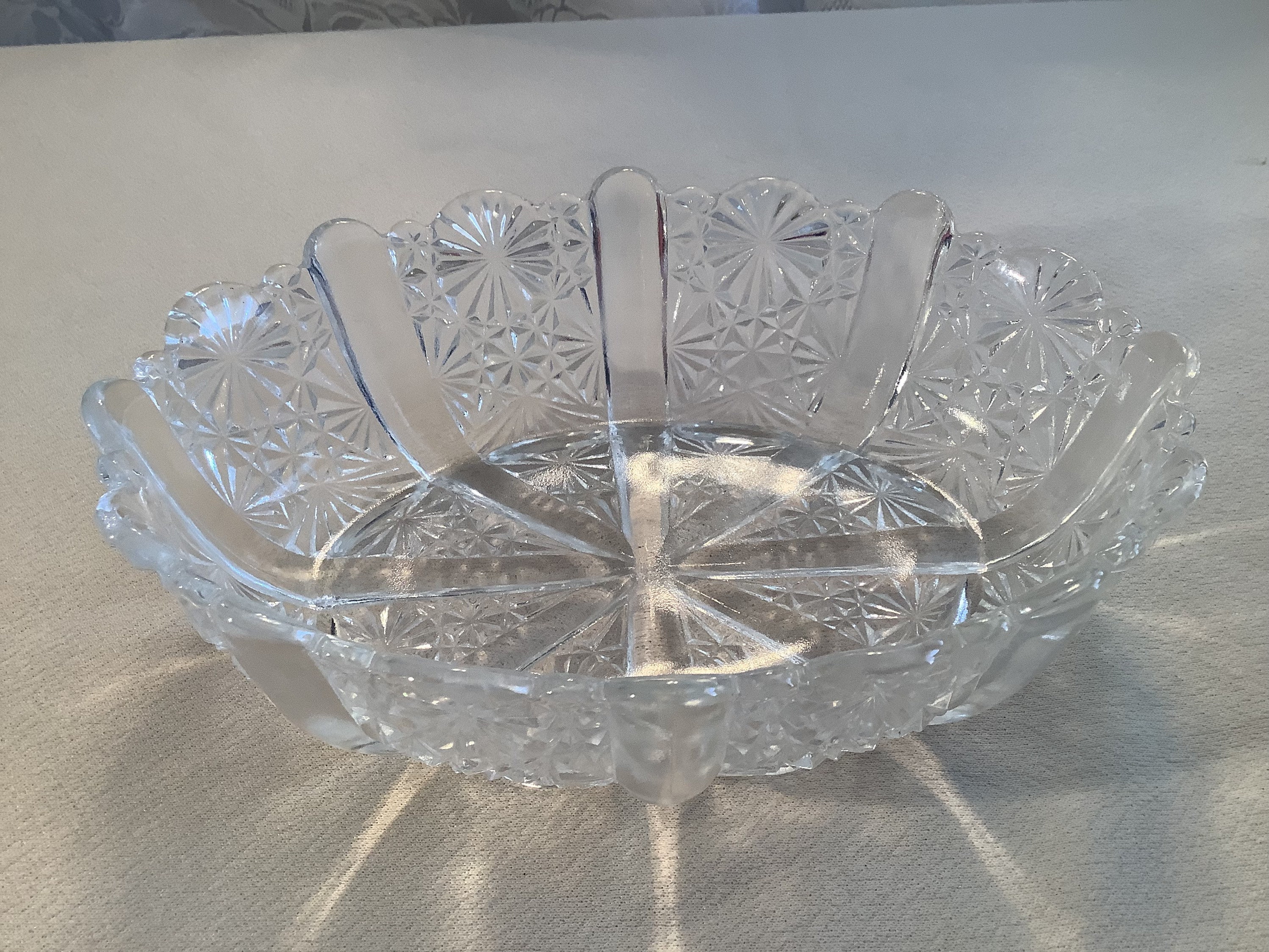Vintage Fenton Glass Daisy and Button Clear Pattern Oval - Etsy