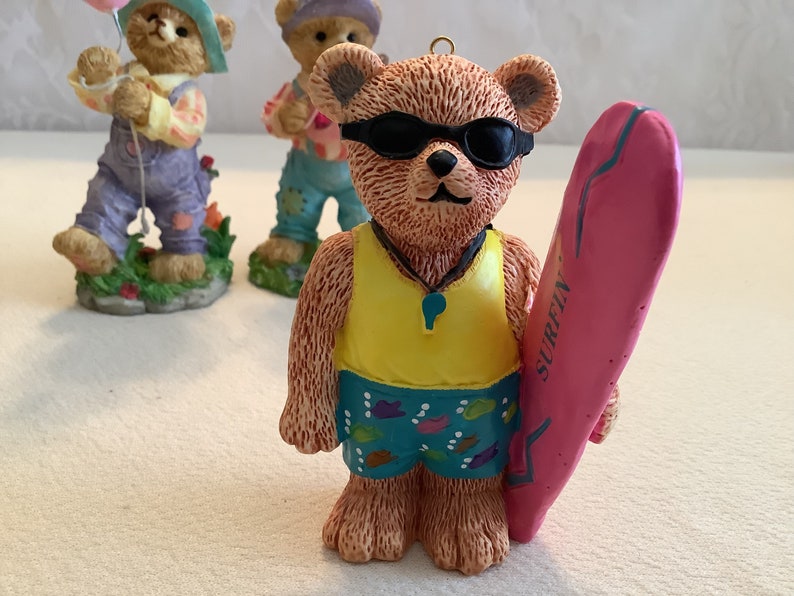 Bear Figurine Collectors Collection of 3 Resin Bear - Etsy