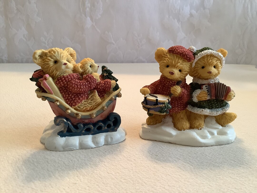 Bear Figurine Collectors Collection of 2 Ceramic Christmas Bear ...