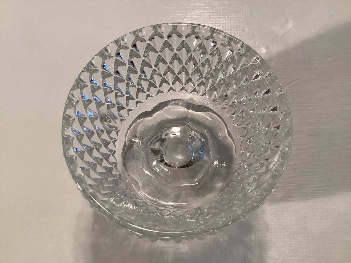 Vintage Indiana Glass Diamond Point Clear Pattern Clear Pressed Glass