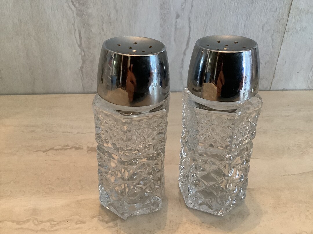 Vintage Anchor Hocking Wexford Pattern Clear Glass Salt and Pepper ...