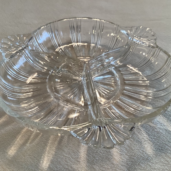 Divided Glass Dish - Etsy