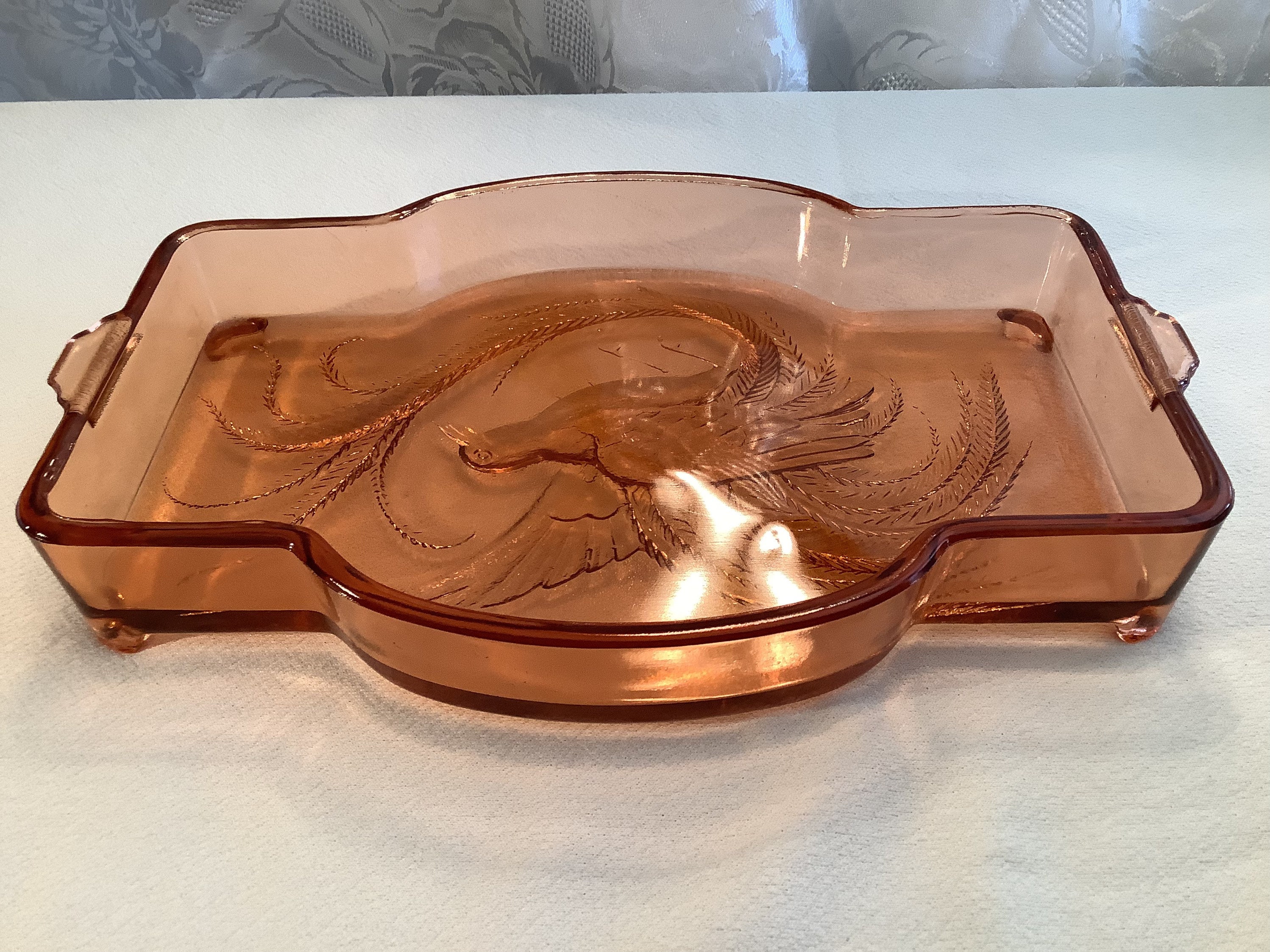 Vintage Indiana Glass Bird of Paradise Pattern Tiara - Etsy