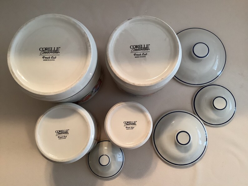 Vintage Corning Corelle Fresh Cut Pattern Canister Set With - Etsy
