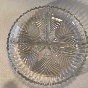 Vintage Indiana Glass 259 Clear Pattern Clear Glass 3 Part Relish Dish ...