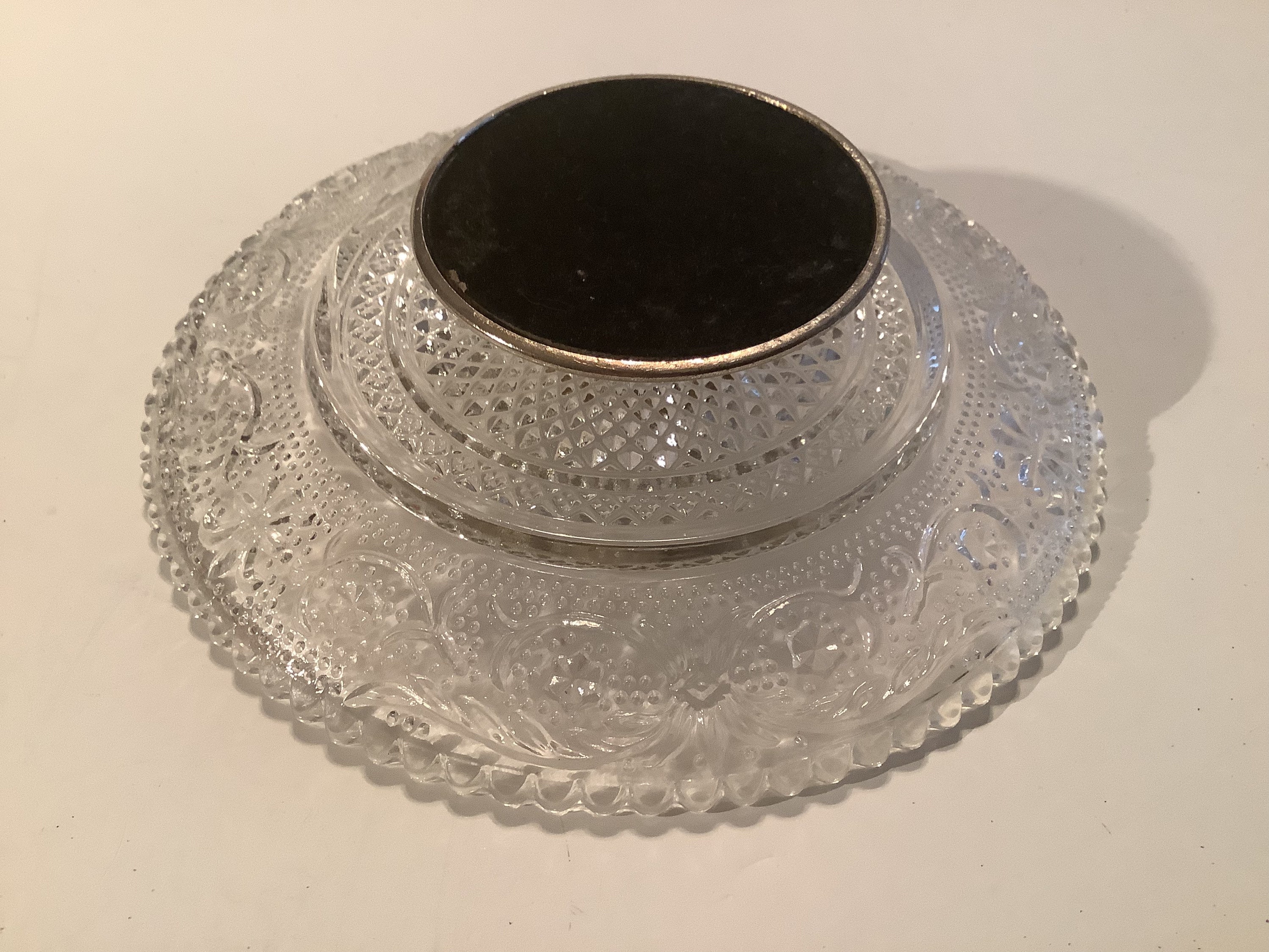 Vintage Collectors Crystal Galleries by Fairfield Silver Footed Clear ...