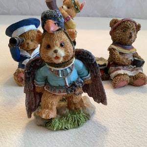 Bear Figurine Collectors!! Collection of 4 Resin Bear Figurines Dressed ...