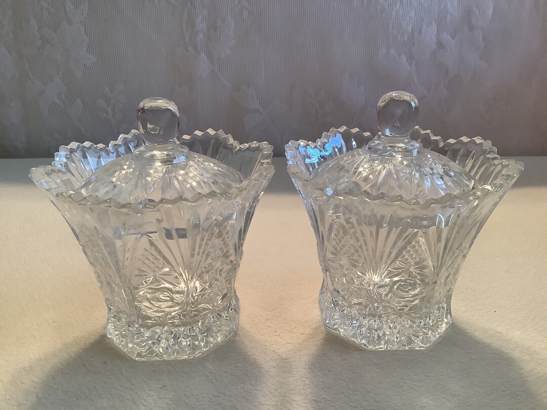 Vintage Studio Nova Mikasa Japan Country Flair Pattern Clear Glass Jam ...