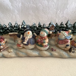 Vintage Christmas Holiday Snowman Resin Decoration, Electric Cord or ...