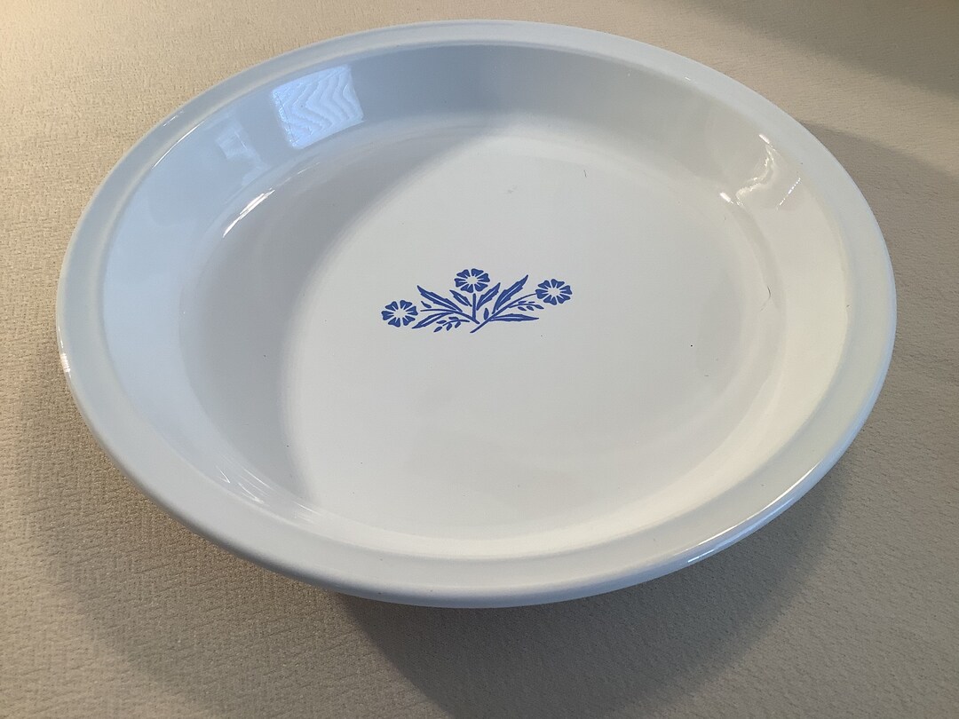 Vintage Corning Ware Cornflower Blue Pie Plate, P-309, Blue Floral on ...