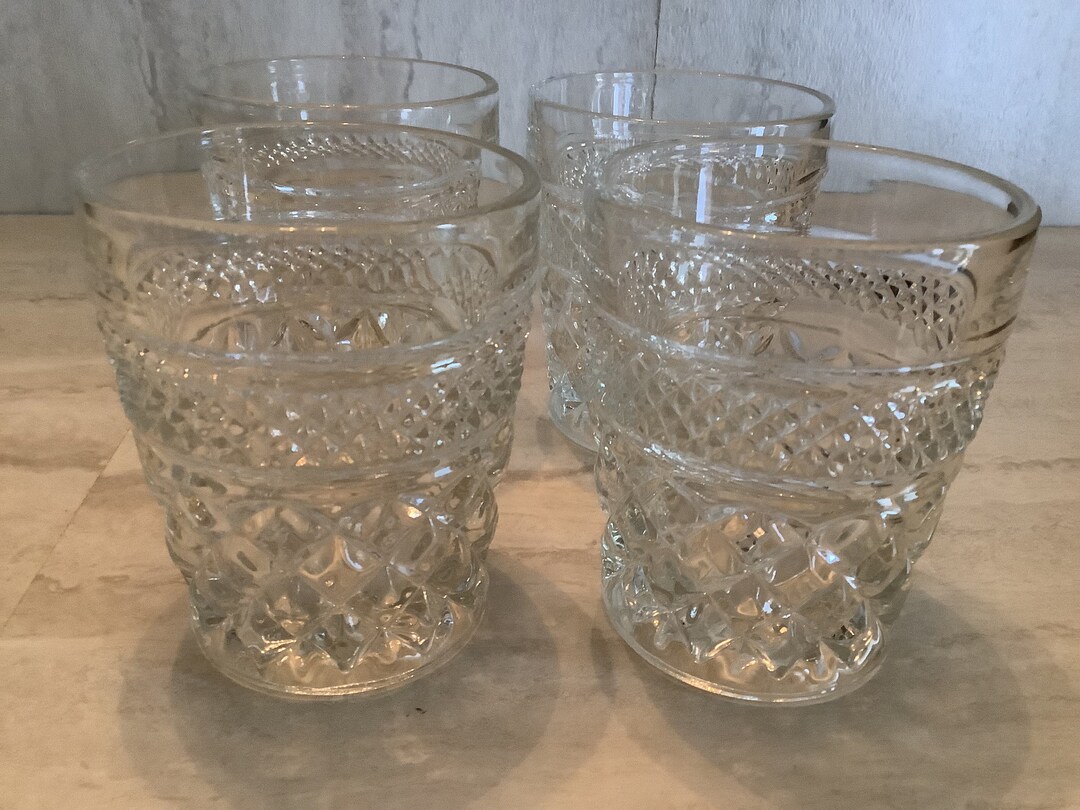 Vintage Anchor Hocking Wexford Pattern Clear Glass Juice, Old Fashioned ...