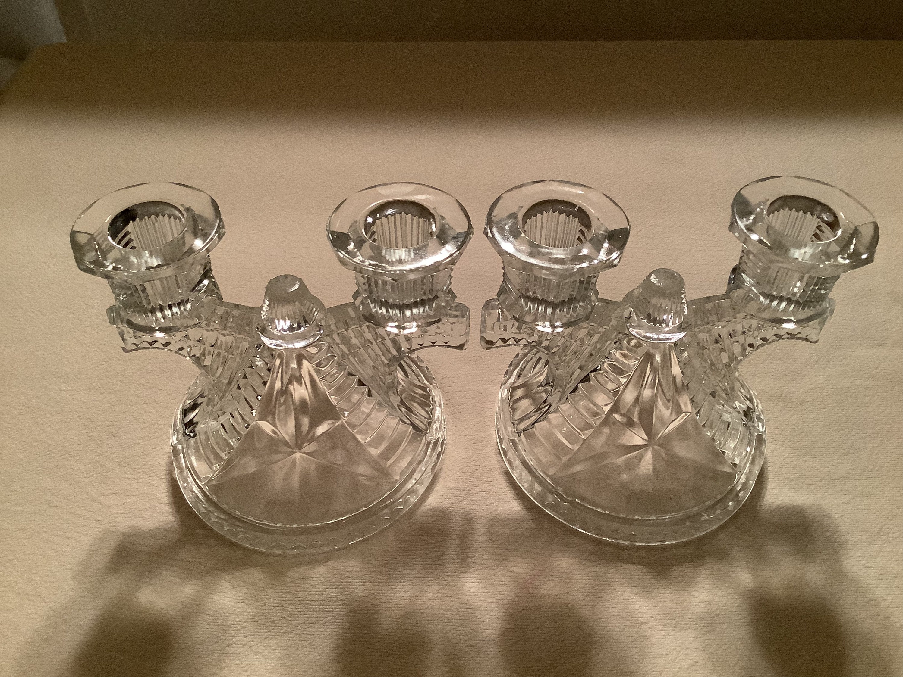 Vintage Federal Glass Company Wigwam Clear Pattern Clear Glass Double ...