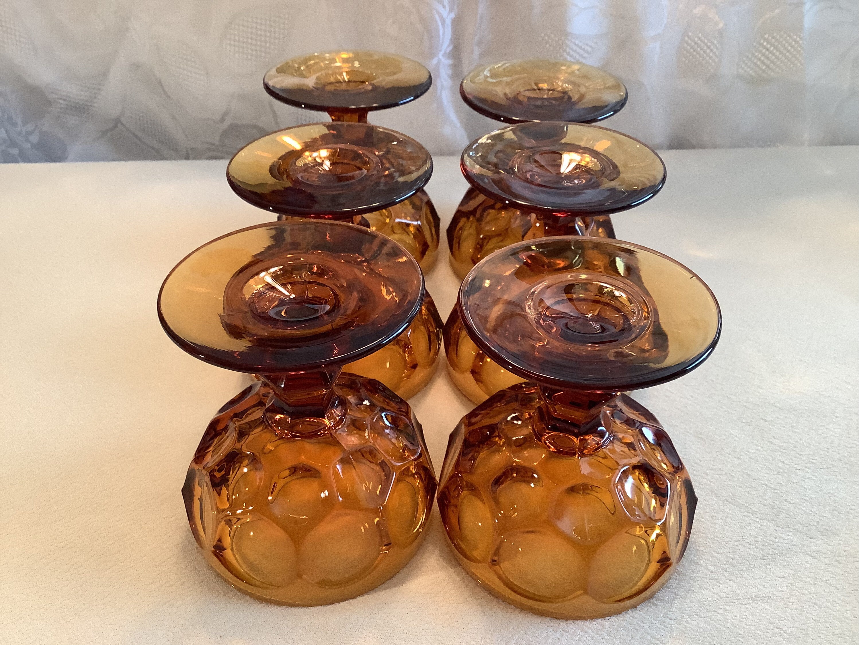 Vintage Imperial Glass Ohio USA Set of 6pc Amber Glass Provincial ...