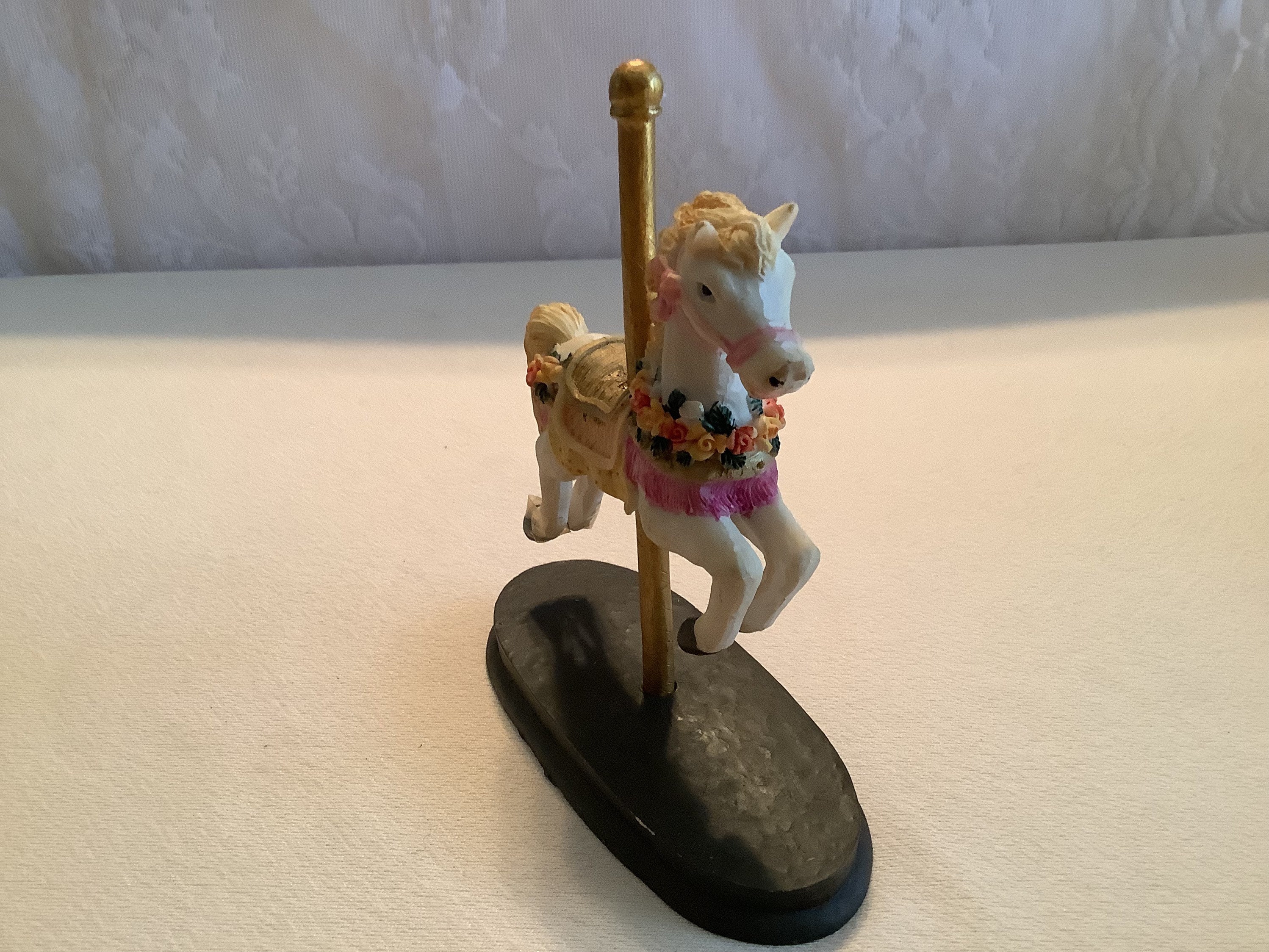 Vintage Carousel Horse Figurine With Golden Mane and Tail - Etsy