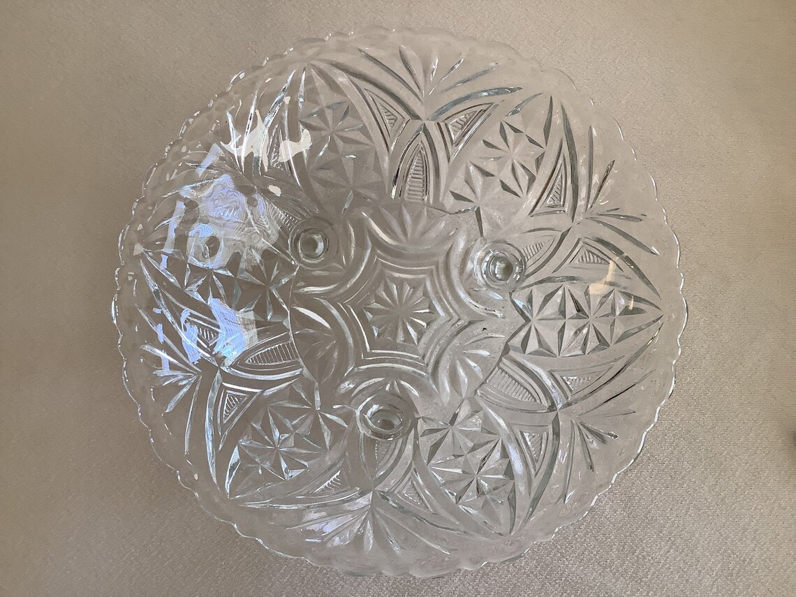 Vintage Anchor Hocking AHC26 Pattern Clear Pressed Glass 3 | Etsy