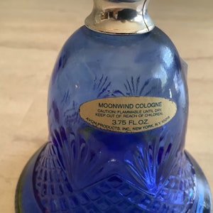 Vintage Avon Products, Inc. Moonwind Cologne Hospitality Bell Cobalt ...
