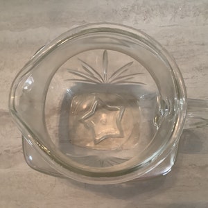 Vintage Federal Glass Clear Glass Square Shaped Pitcher With Starburst ...
