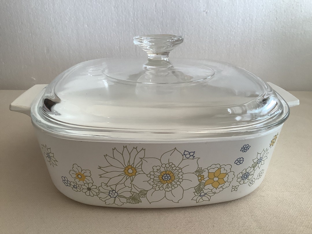 Vintage Corning Ware Floral Bouquet Pattern 2 Quart Square Casserole A ...