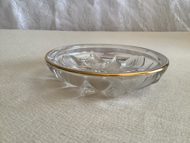 Vintage Studio Nova Mikasa Gilded Poinsettia Pattern Clear and Frosted ...