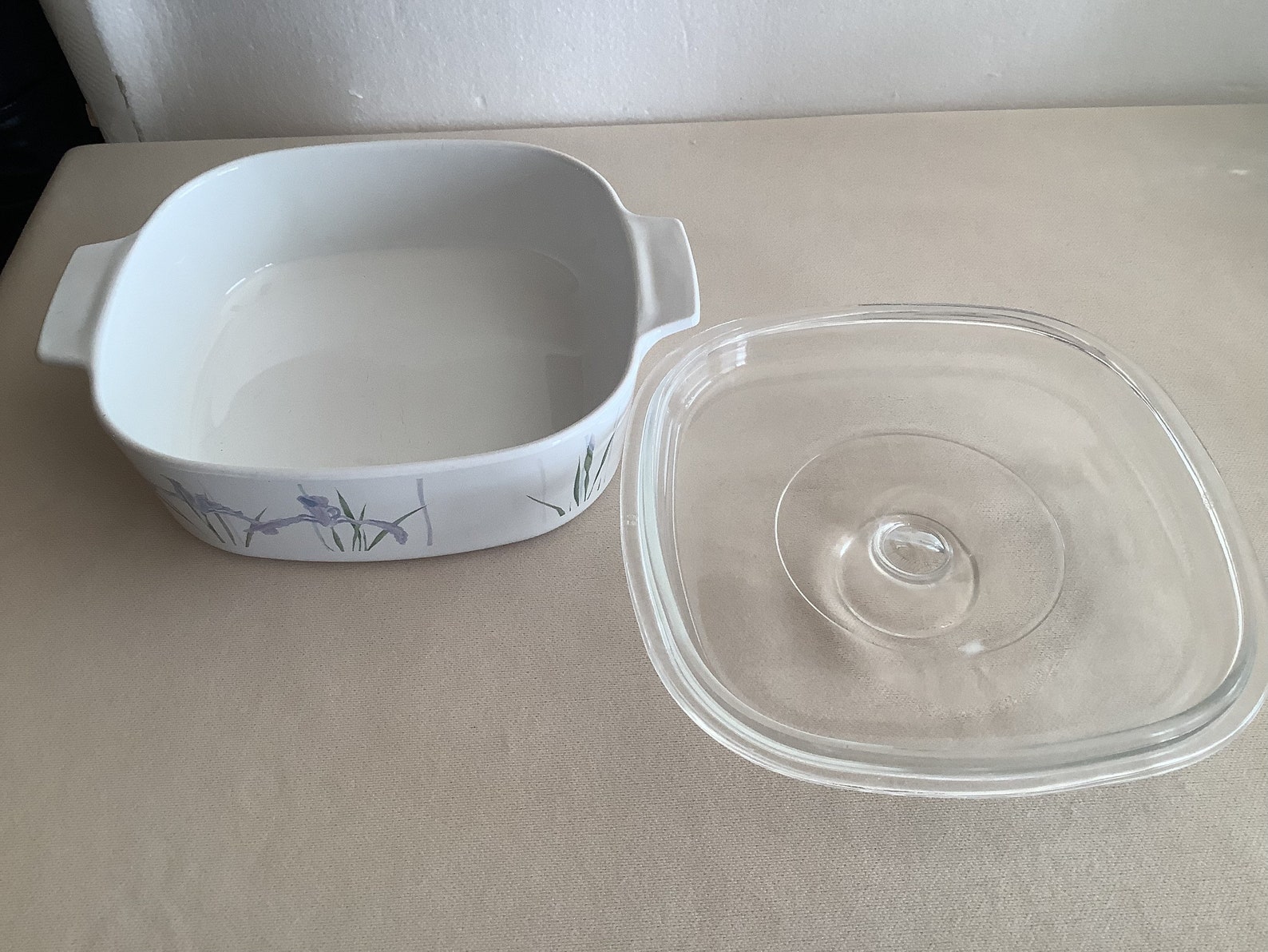 Vintage Corning Ware Iris Shadow Pattern 2 Quart Square - Etsy