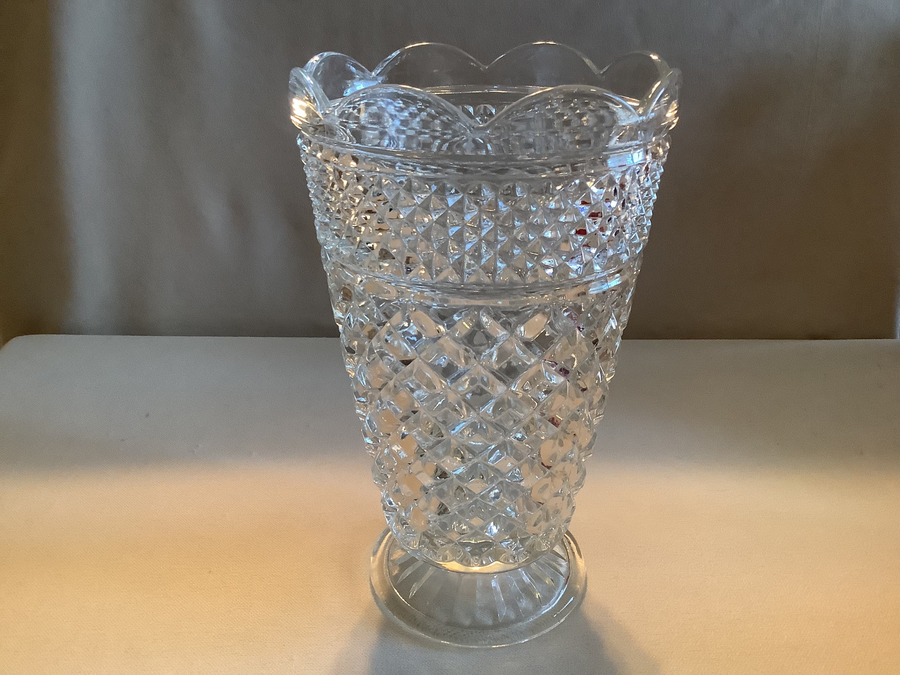 Vintage Anchor Hocking Wexford Pattern Clear Glass Flower Vase - Etsy